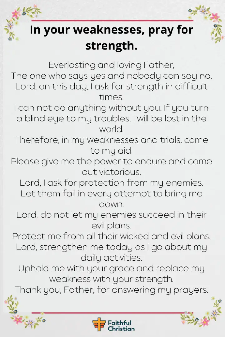 Powerful Prayer of the day for strength (With Bible verses)