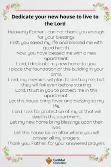 Prayer for a new home to live (house cleansing and dedication)