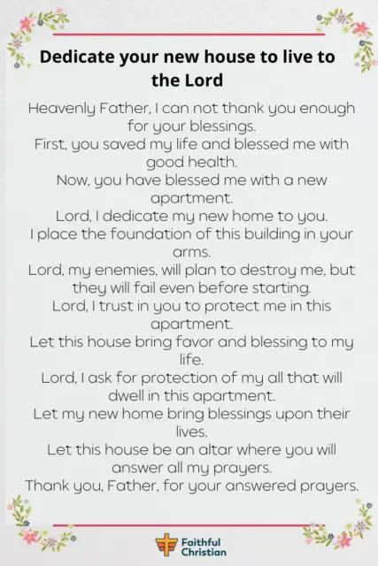 Prayer for a new home to live (house cleansing and dedication)