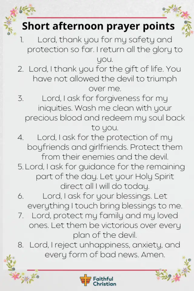 7 Powerful Short Afternoon Prayers with Bible verses