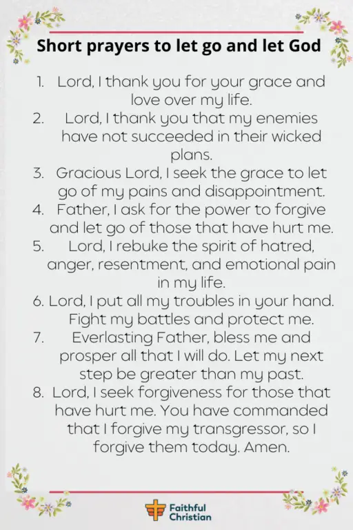 7 Prayers to let go and let God: (move on from the past)