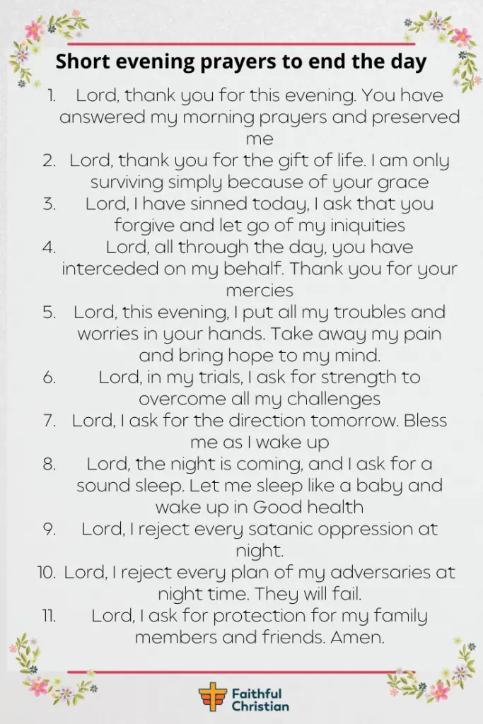 7 Short and Powerful Evening prayers with Bible Verses