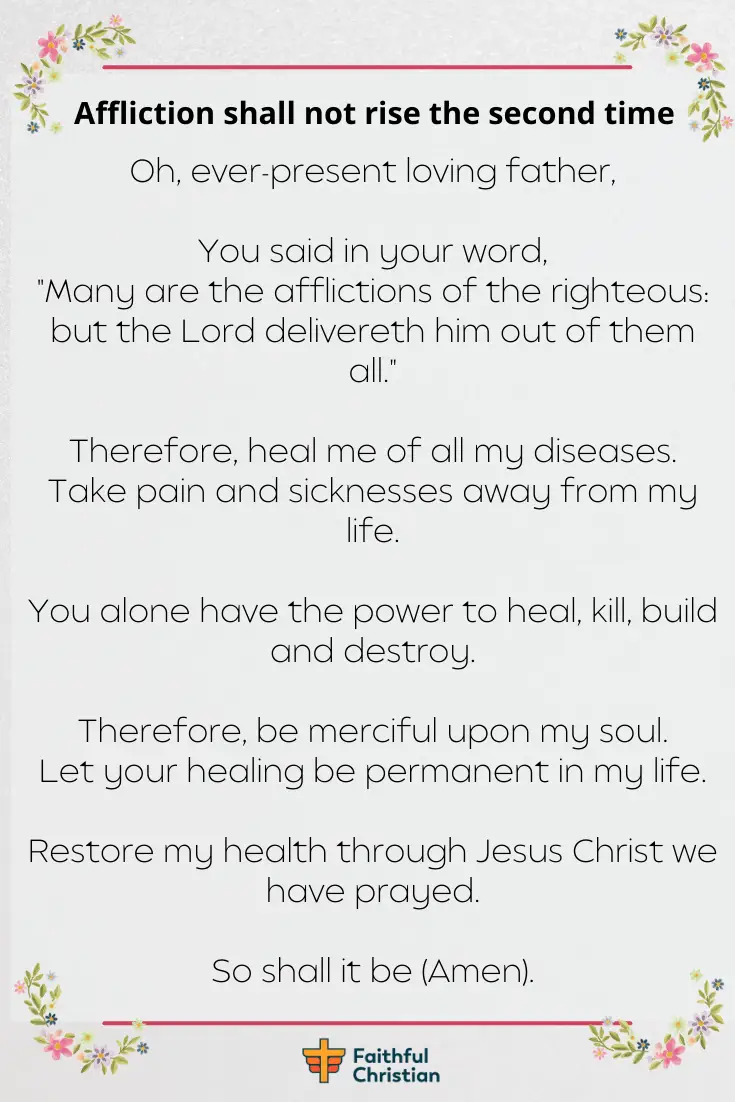 7 Healing Prayers for sickness and Diseases (for the sick)