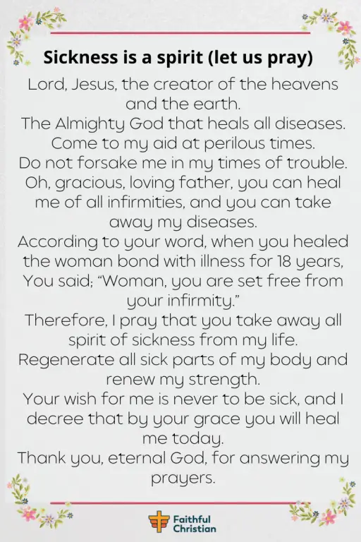 7 Healing Prayers for sickness and Diseases (for the sick)