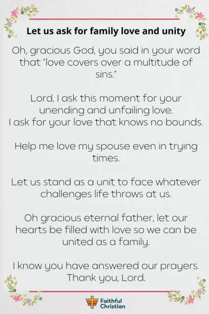7 Powerful Prayers for family love and unity (With Bible Verses)