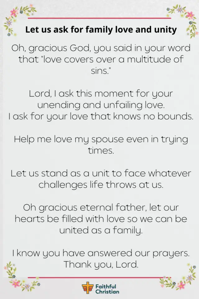 7 Powerful Prayers for family love and unity (With Bible Verses)
