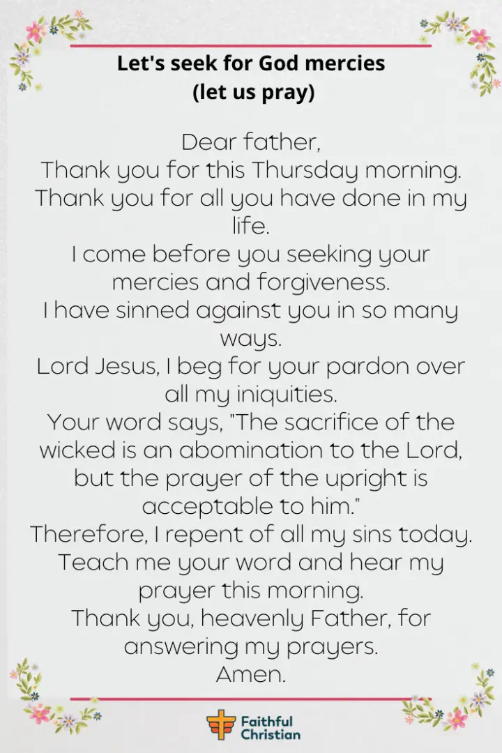 7 Powerful Thursday Morning Prayers With Bible Verses