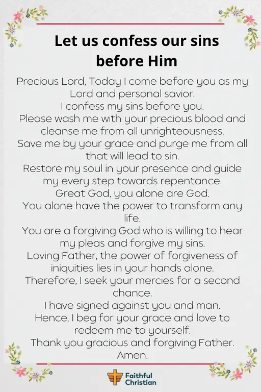 7 Prayers For Forgiveness Of Sins Against God And Others