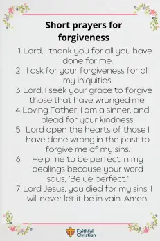 7 Prayers For Forgiveness Of Sins Against God And Others