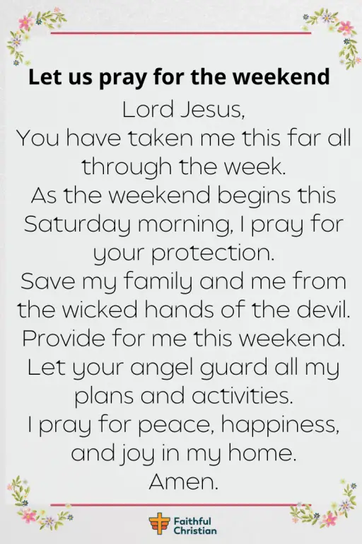 Saturday Morning Prayer for the weekend (with Bible Verses)