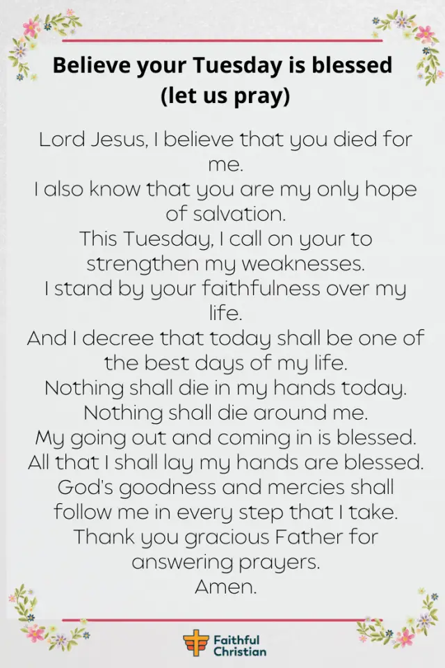 7 Tuesday Morning Prayers & Blessings (With Bible verses)