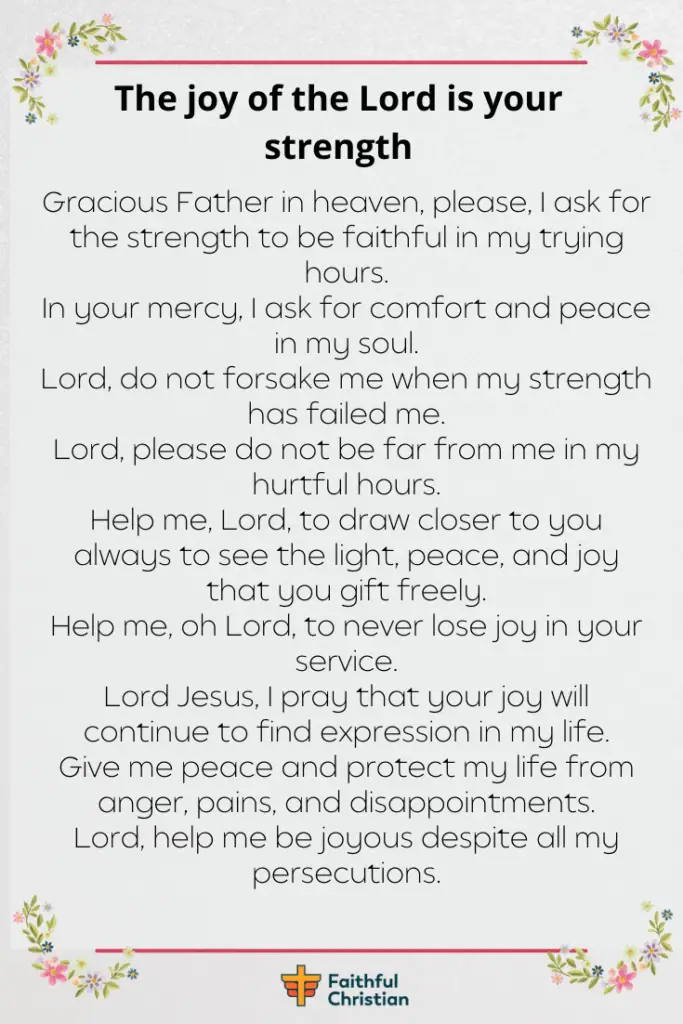 7 Prayers for Joy, strength and peace in the Lord