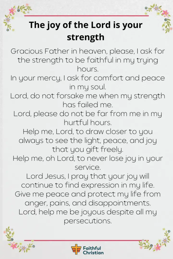 7 Prayers for Joy, strength and peace in the Lord