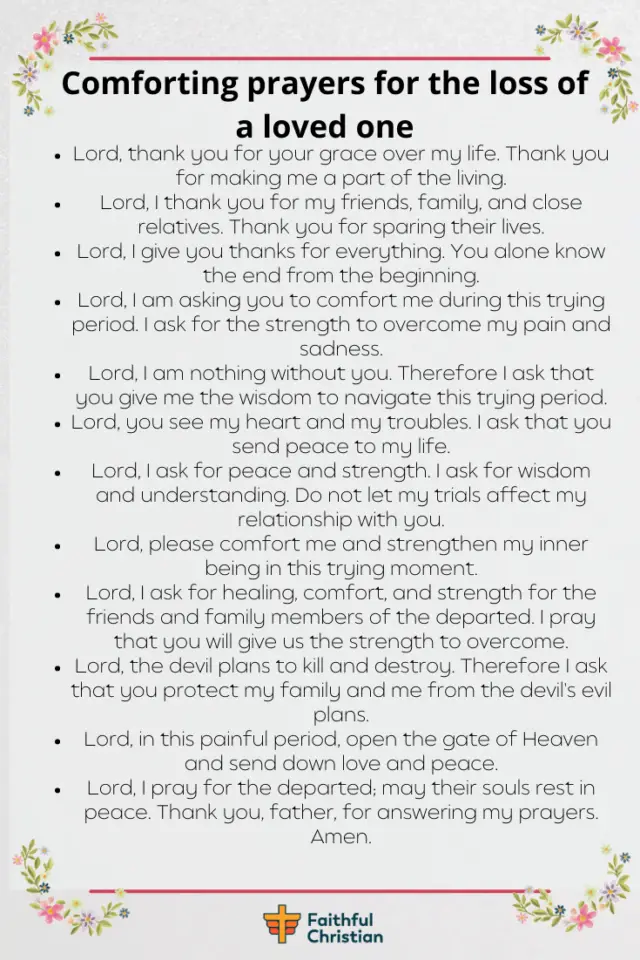 7 Comforting prayers for the loss of a loved one [grieving prayer]