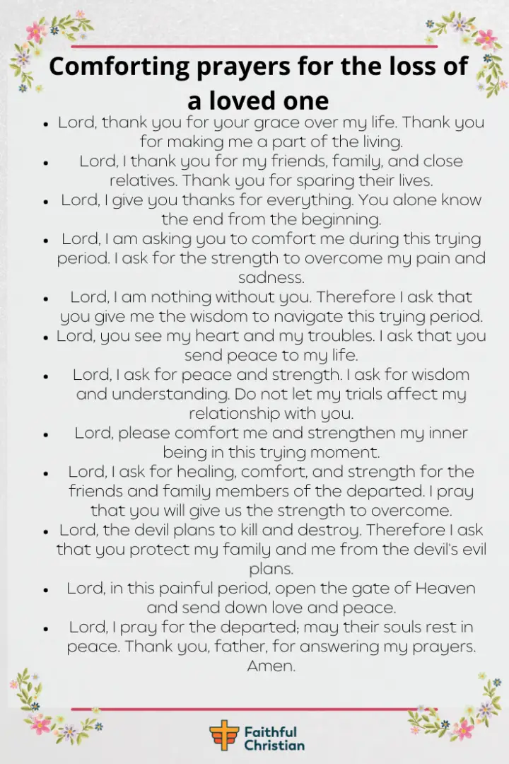 7 Comforting prayers for the loss of a loved one [grieving prayer]
