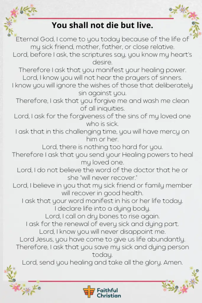 7 Prayers for Someone dying with bible verses: [Peaceful death]