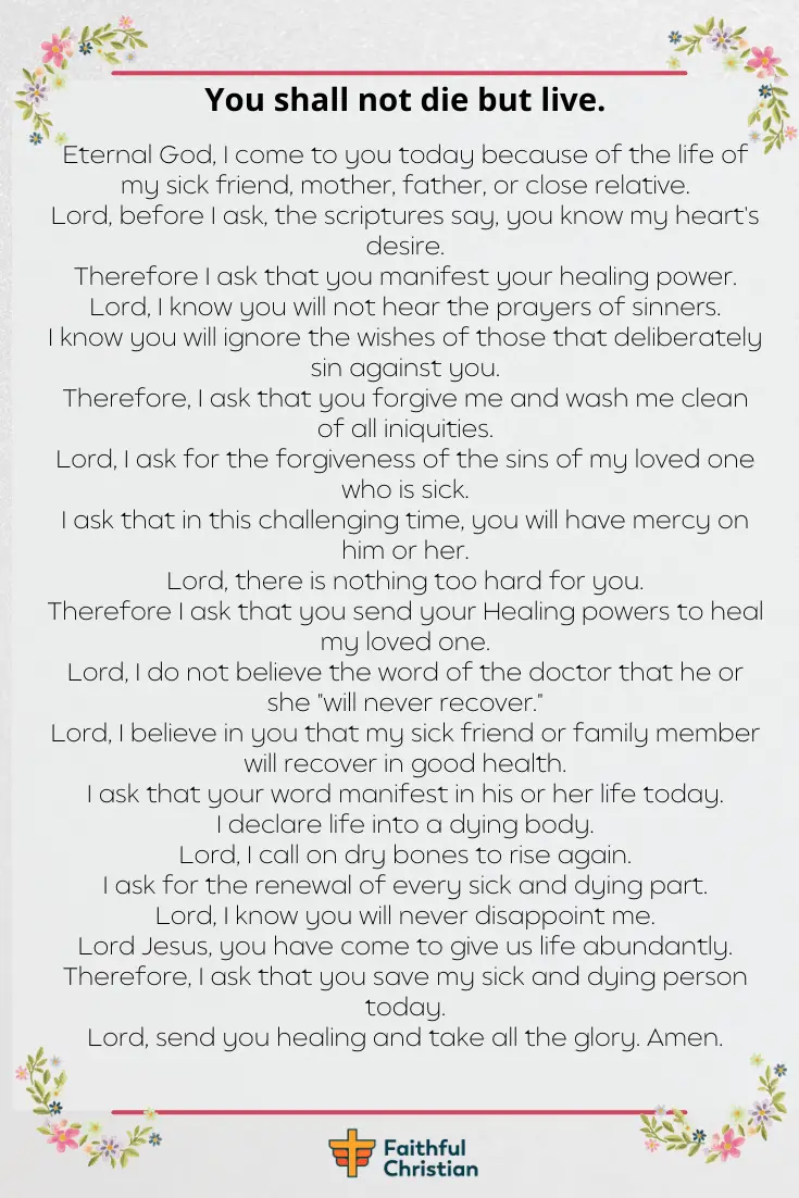 7 Prayers for Someone dying with bible verses: [Peaceful death]