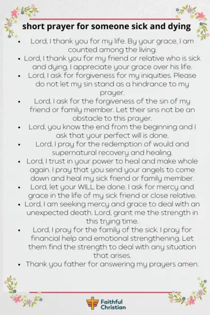 7 Prayers for Someone dying with bible verses: [Peaceful death]