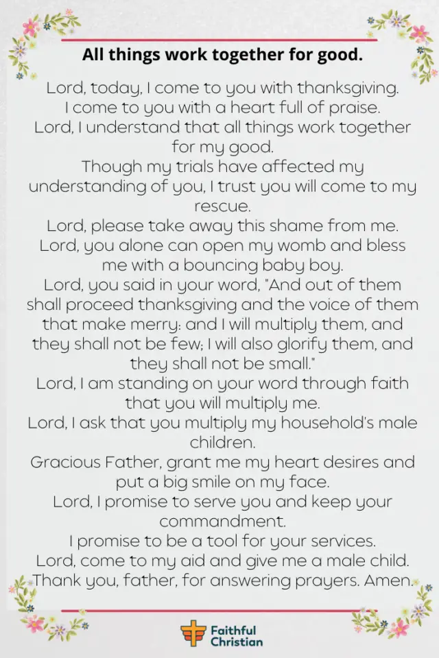 7 Prayers for a baby Boy [Open womb prayer]