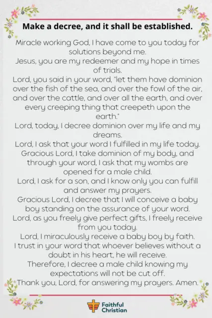 7 Prayers for a baby Boy [Open womb prayer]