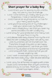 7 Prayers for a baby Boy [Open womb prayer]