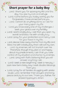 7 Prayers for a baby Boy [Open womb prayer]