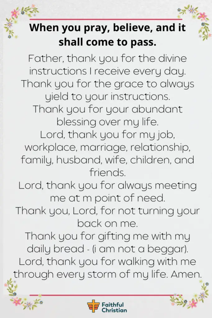 7 Prayers for thanking God for answered prayers