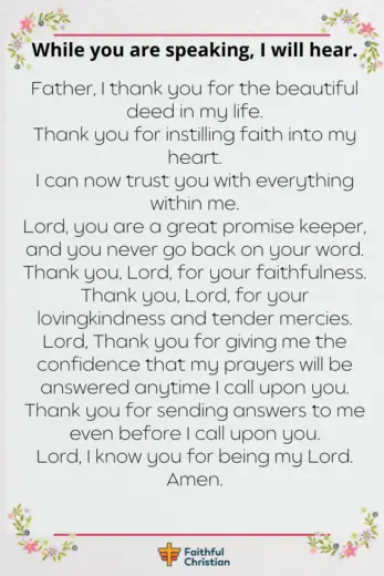 7 Prayers for thanking God for answered prayers