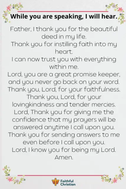 7 Prayers for thanking God for answered prayers