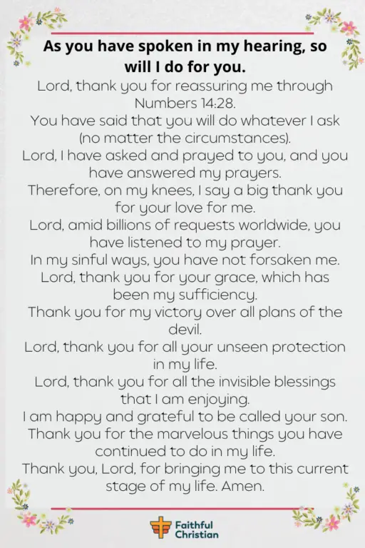 7 Prayers for thanking God for answered prayers