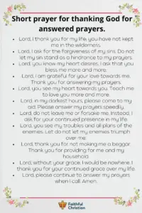 7 Prayers for thanking God for answered prayers